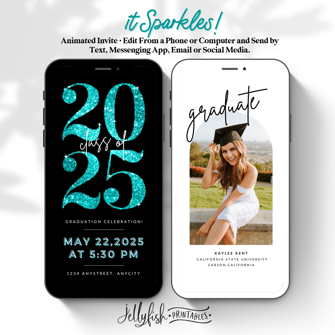 Graduation Video Invitations | JellyfishPrintables – Page 2 – Jellyfish ...