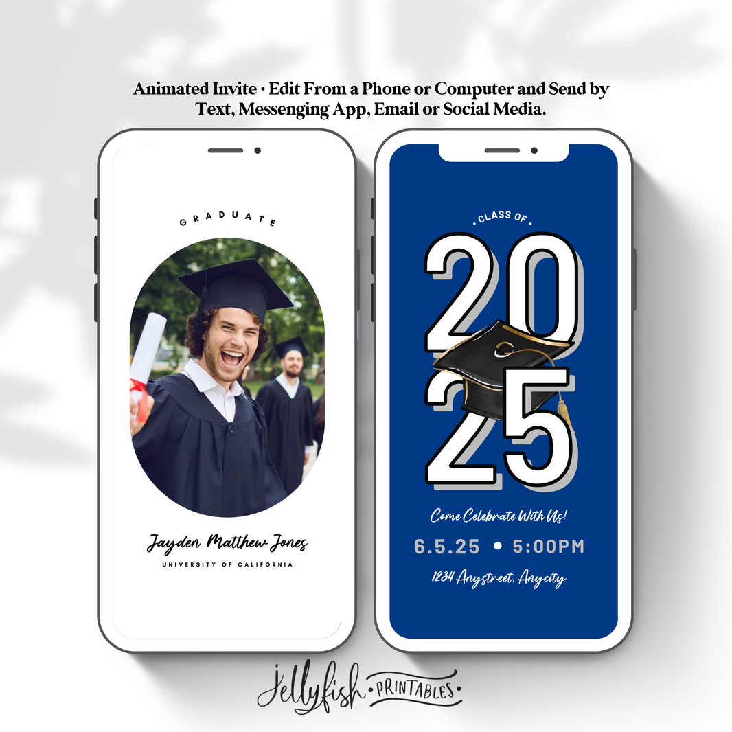 Graduation Video Invitations | JellyfishPrintables – Page 2 – Jellyfish ...