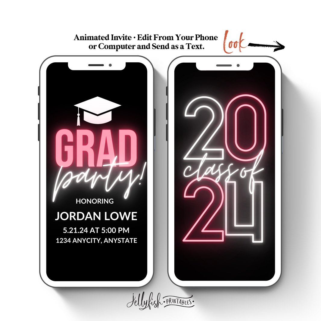 Graduation Video Invitations | JellyfishPrintables – Jellyfish Printables