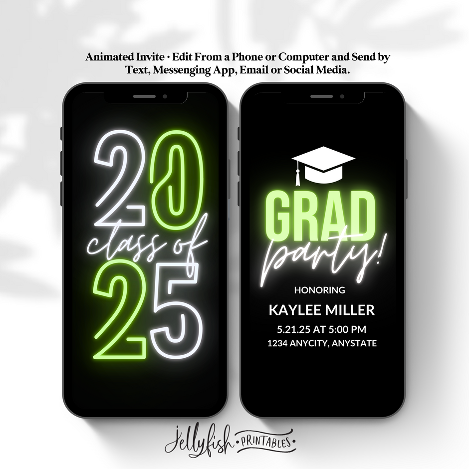Graduation Video Invitations | JellyfishPrintables – Jellyfish Printables